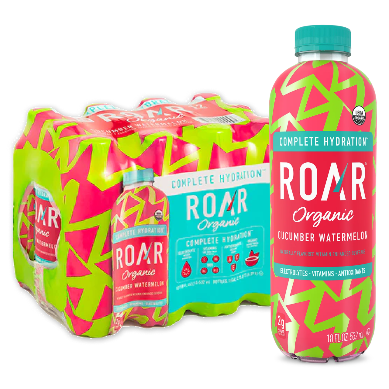 Flavored Water Bottles With Vitamins – Roar Organic