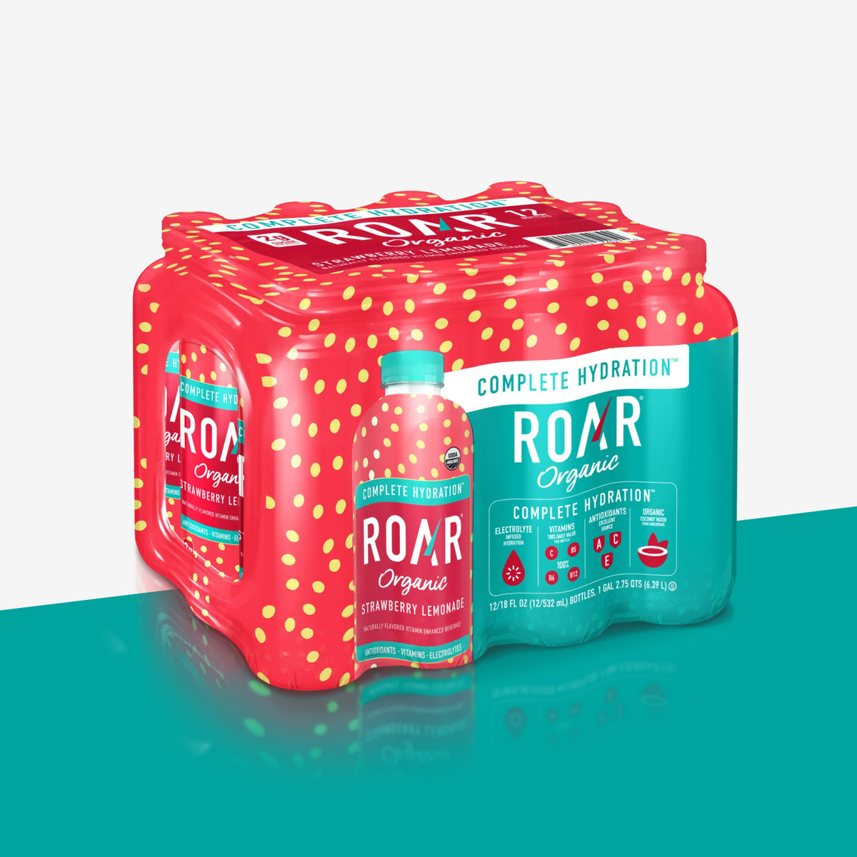 Strawberry Lemonade Hydration Drink, 12 Pack - ROAR Organic – Roar Organic