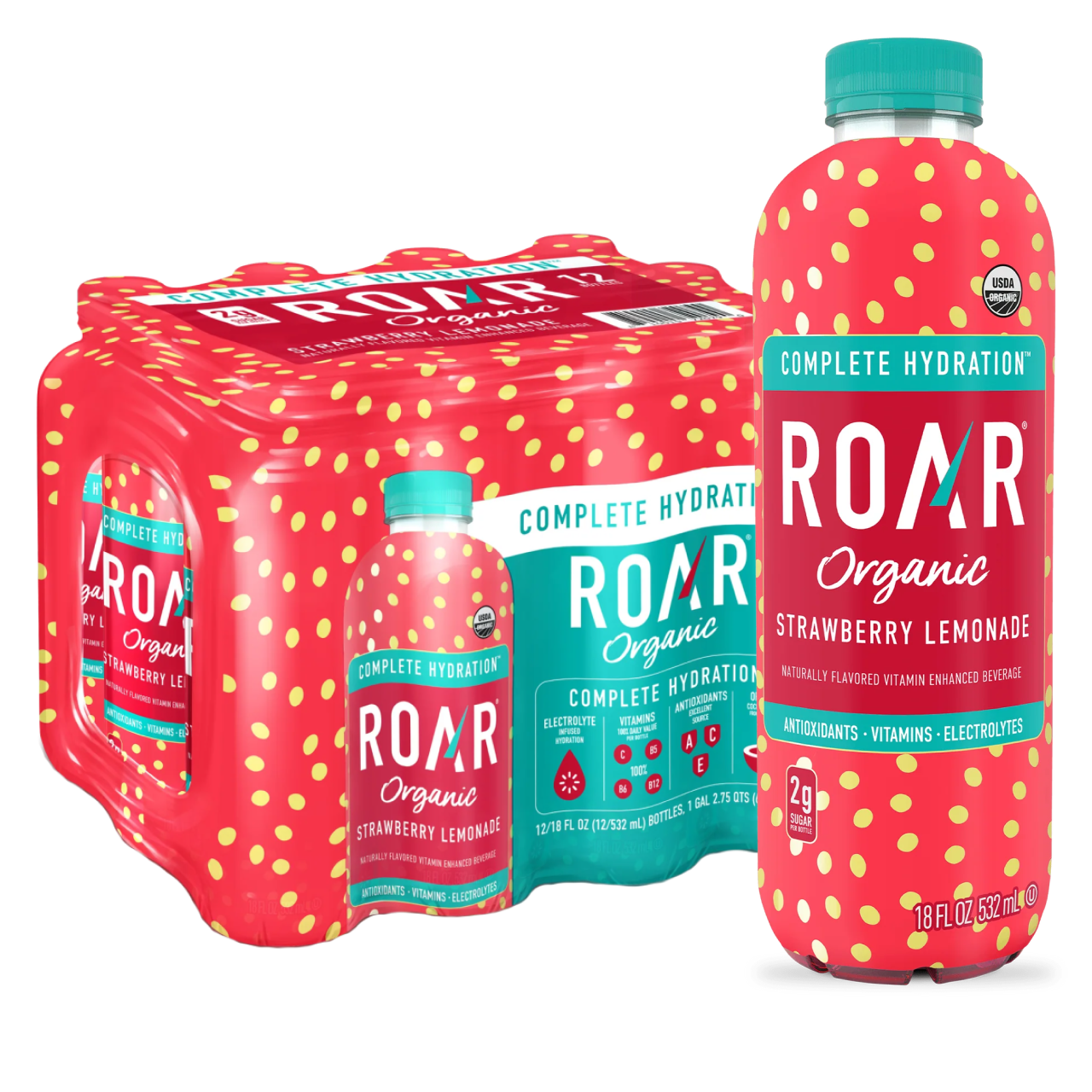 Flavored Water Bottles With Vitamins - ROAR Organic
